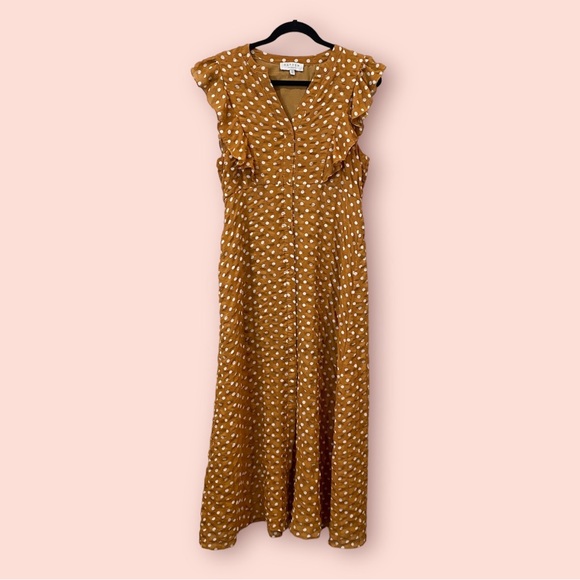 Hayden | Dresses | Hayden Los Angeles Polka Dot Frill Ruffle Button ...